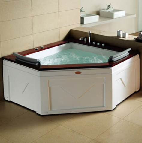 Mesa Autumn WS-0503 Dual Therapy Free-standing Jetted Tub with Wood Sk ...